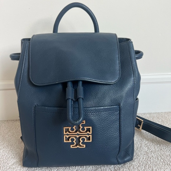 Tory Burch | Bags | Tory Burch Britten Backpack Navy Blue | Poshmark